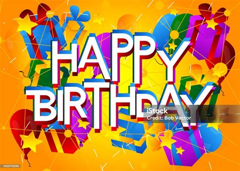 Bon Anniversaire Mot Écrit Avec La Police Pour Enfants Dans Le Style