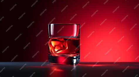 Premium Ai Image Whiskey Or Liquor On The Rocks In A Clear Glass