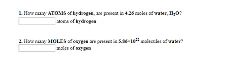 Solved How Many ATOMS Of Hydrogen Are Present In Chegg