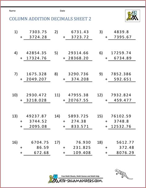 Adding And Subtracting Decimals Word Problems Worksheets Printable Pdf Template