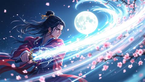 Free Moonlit Blade Strike Image Anime Swordsman Warrior Download