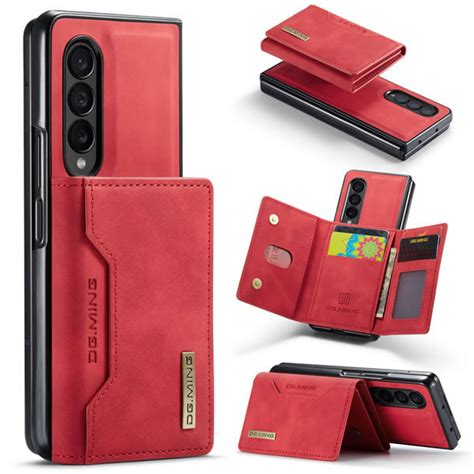 Dg Ming Samsung Galaxy Z Fold G Detachable Leather Wallet Case Red