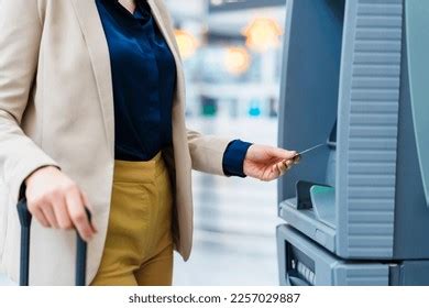 Hand Businesswoman Inserting Credit Card Atm Photos And Images Shutterstock