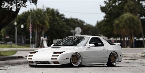 White Mazda Rx7 Parked On The Street