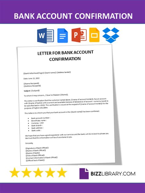 Account Confirmation Letter Bank Verification Of Funds Letter With