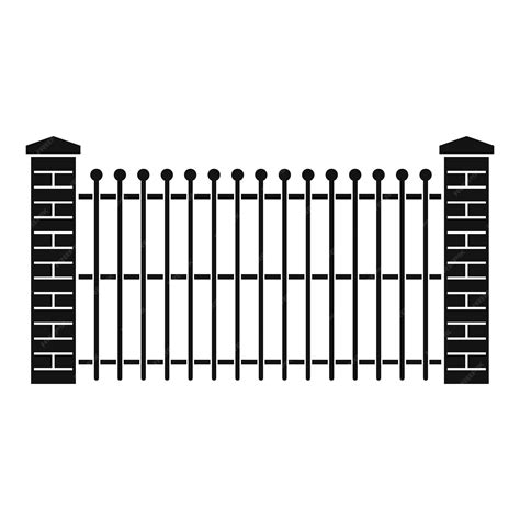 Premium Vector Brick And Metal Fence Icon Simple Illustration Of