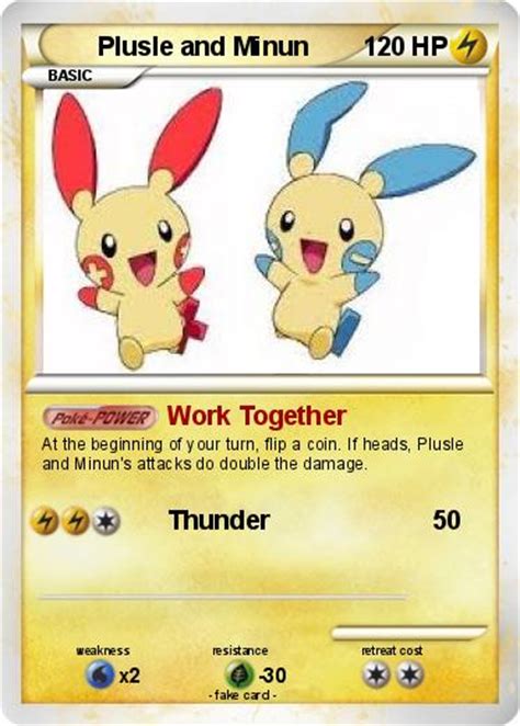 Pokémon Plusle And Minun 6 6 Work Together My Pokemon Card