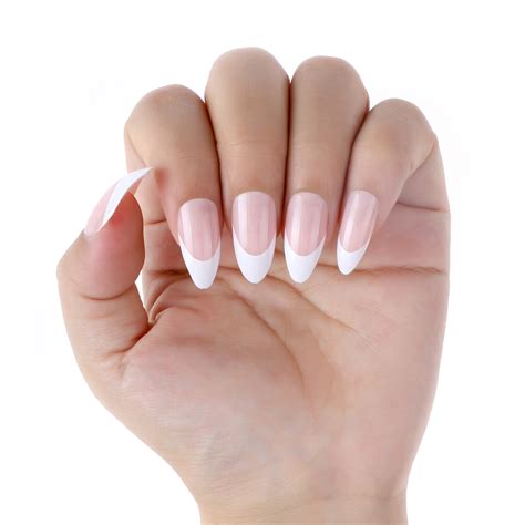Classical French Nails Tips Beauty Stiletto White Pink Color Artificial
