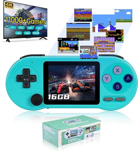 Retro Handheld Game Console Handheld Games For Adults Blue 3 0 Inch Ips Screen