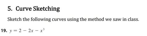 Solved 5 Curve Sketching Sketch The Following Curves Using Chegg Com