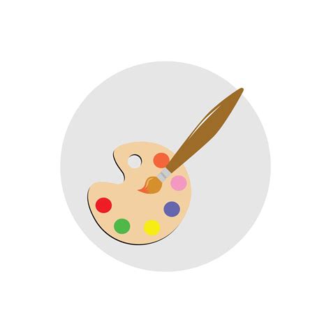 Paint Brush With Palette Vector Icon In Flat Style 12768376 Vector Art