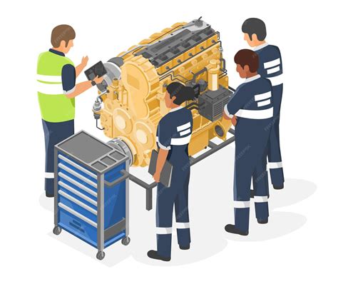 Premium Vector Engineer Training Worker About Engineering Of Big