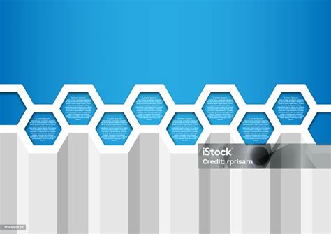 6 각형 Infographic 서식 파일에 대 한 프레 젠 테이 션 및 전략 보고서 작성 0명에 대한 스톡 벡터 아트 및 기타