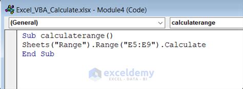 Excel Vba Calculate Workbook All Single Active Workbook Exceldemy