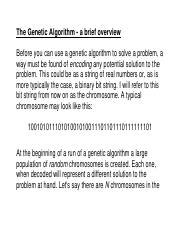Presentation Genetic Algorithm Pdf The Genetic Algorithm A Brief