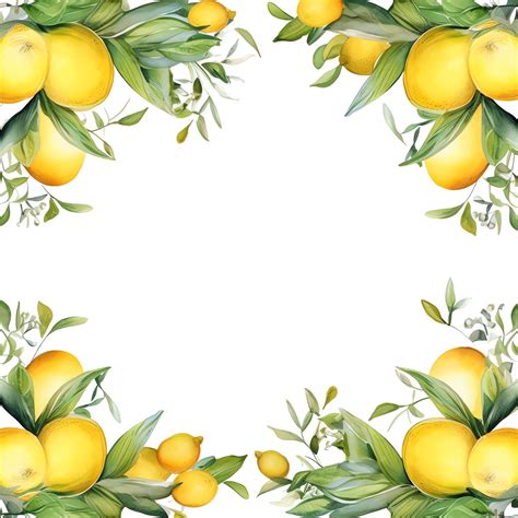 Premium Photo Beautiful Lemon Yellow Themed Border Clipart Illustration