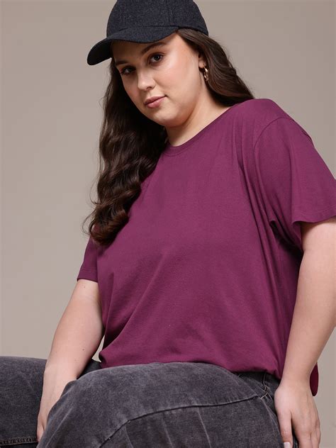 Buy The Roadster Life Co Plus Size Drop Shoulder Sleeves Relaxed Fit T