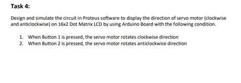 answered task 4 design and simulate the circuit in proteu