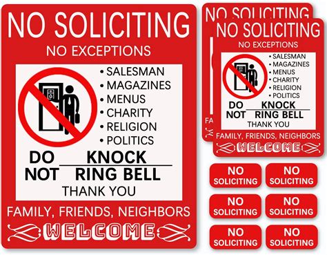 Waahome No Soliciting Stickers No Soliciting Sign For