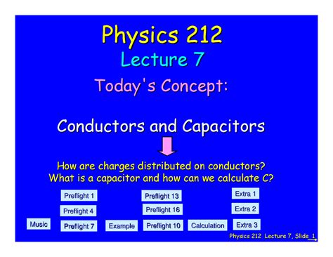 Conductors And Capacitors Concepts Lecture Slides Phys 212 Docsity