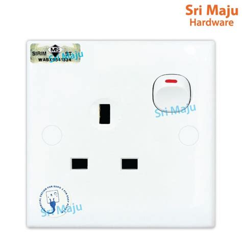 MAJU Single Switch Socket Outlet 13A SIRIM Suis Elektrik 1 Gang Elec Lazada