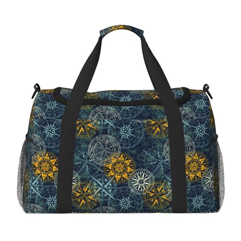Picia Vintage Compass Print Travel Duffle Bagweekender Bags For Women