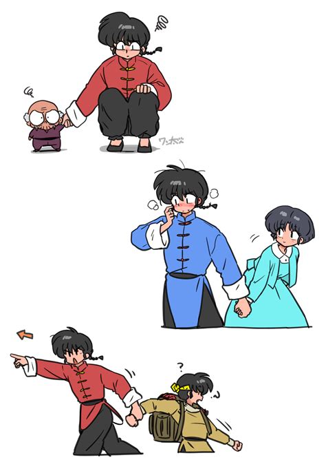 Tendou Akane Saotome Ranma Hibiki Ryouga And Happosai Ranma 12