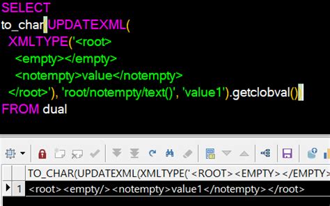 How To Update Xmltype In Plsql Without Altering Empty Tags Into Null