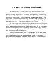 ENG 122 2 5 Journal Importance Of Analysis Docx ENG 122 2 5 Journal