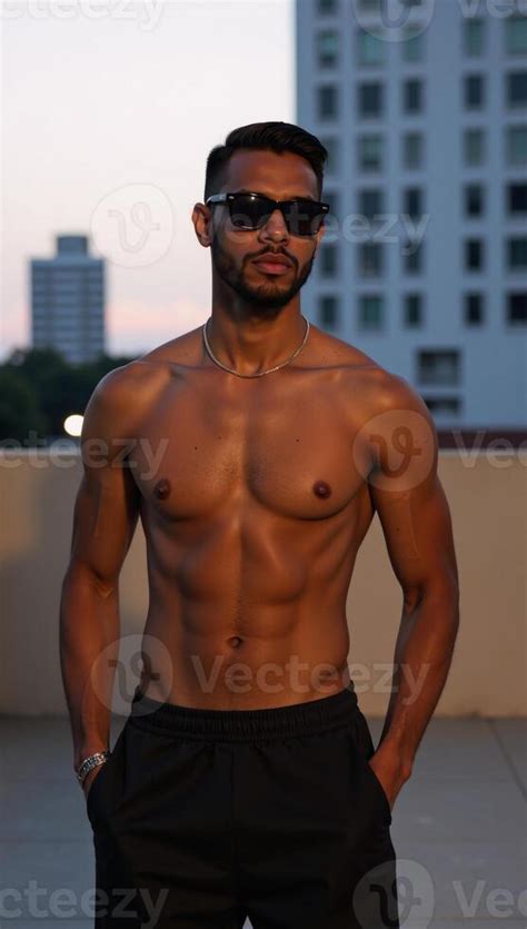 A Stylish Confident Black Male Model Posing With Swagger In A Trendy Outfit Amidst A Modern City