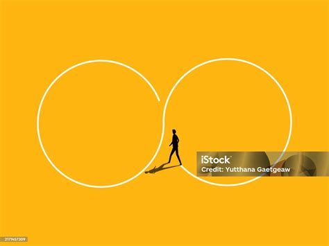 Business Cycle Never Ending Work Iterative Process Businessman Living In A Cycle Stock