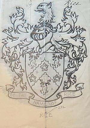 Wapenkaart Coat Of Arms Original Preparatory Drawing Of Rice Coat Of