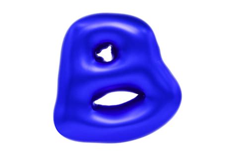 블루 풍선 만화 글꼴 프리미엄 3d 일러스트로 만든 재미있는 3d 글꼴 문자 B 디지털 생성 이미지에 대한 스톡 사진 및 기타