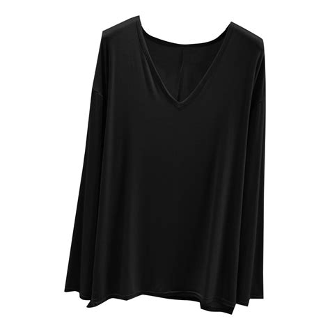 Snilers Tops For Women Trendy Long Sleeve Deep V Neck Pullover Soft