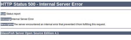 Java Status 500 Internal Server Error On Glassfish Stack