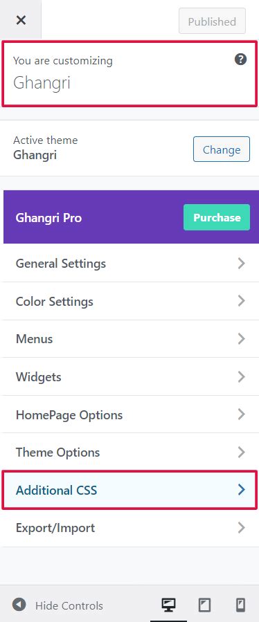Additional Css Themeinwp Documentation