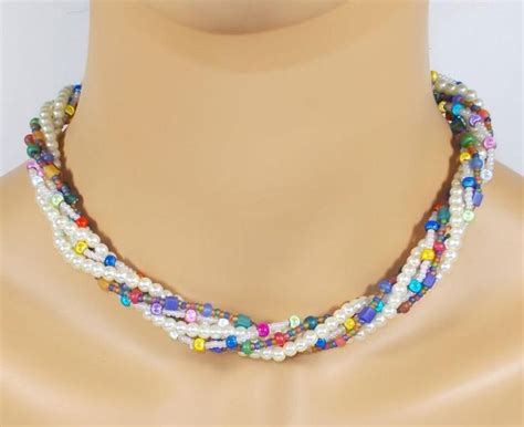 Twist A Beads Necklace Revival Twister Beads Multi Strand Etsy
