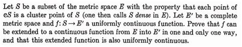 Continuous Functions Metric Spaces