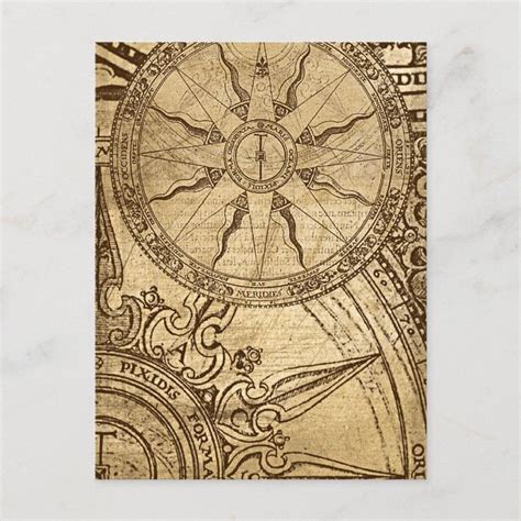 Old Compass Rose Postcard Zazzle Vintage Compass Tattoo Compass