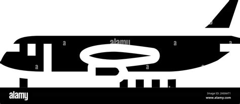 Cargo Plane Airplane Aircraft Glyph Icon Vector Illustration Stock