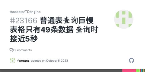 普通表查询巨慢 表格只有49条数据 查询时接近5秒 · Issue 23166 · Taosdatatdengine · Github