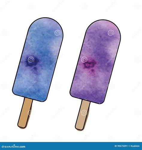 Ice Cream And Popsicles Isolated On White Cartoon Vector