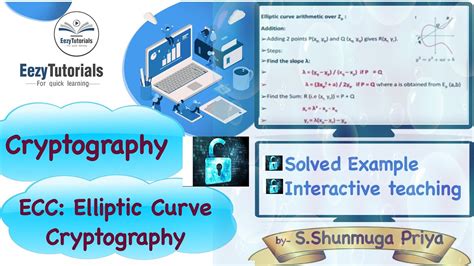 Elliptic Curve (ECC) with example - Cryptography lecture series - YouTube