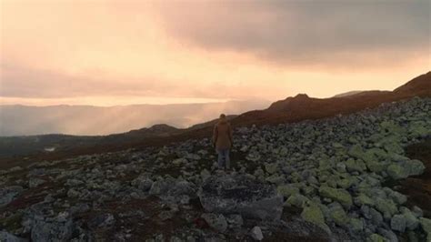 Woman Standing On Top Of The Mountain At Stock Video Pond5