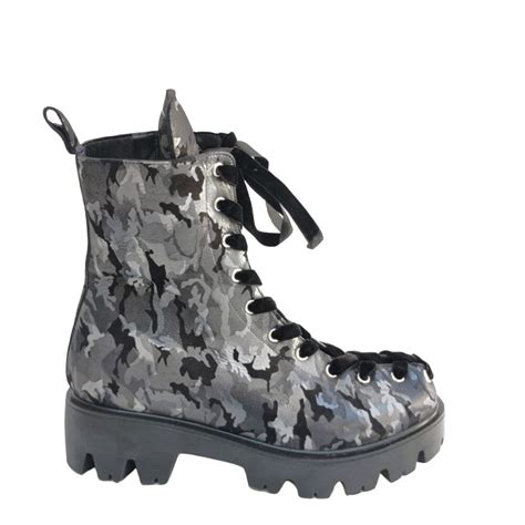 Bocanci Din Piele Naturala Army Style Veronesse 900 Miruna Gri Army