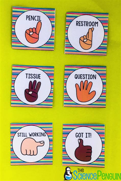Classroom Management Solution Hand Signals — The Science Penguin