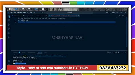 How To Add Two Numbers In Python Part 2 Python Tutorial Netaji