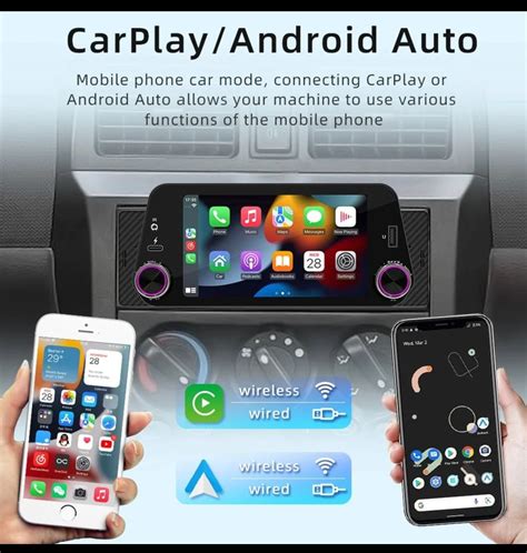 Radio 1 Din Ecrã 5 Android Auto Wireless Carplay Com Camera S