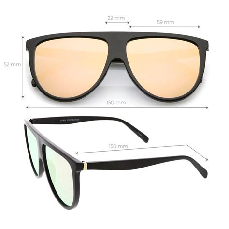 Retro Space Trance Flat Top Mirrored Flat Lens Sunglasses C394 Oversized Aviator Sunglasses