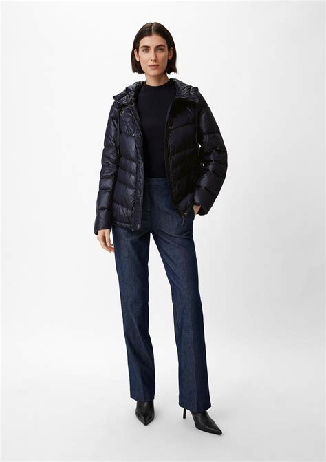 Quilted Jacket With Down Padding Navy Comma